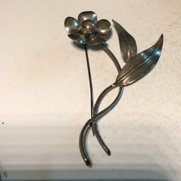 Jewelry | Vintage Signed Sterling Silver Floral Pin Brooch | Poshmark
